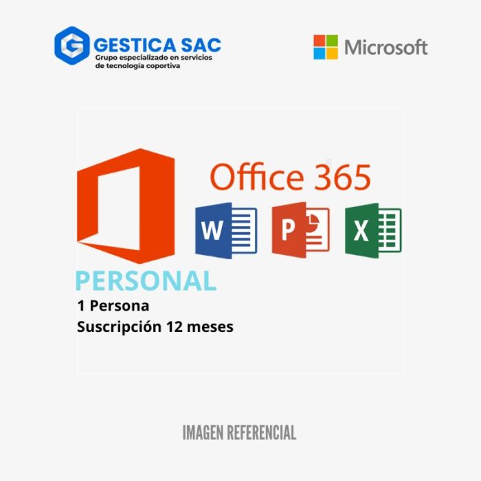 LICENCIA MICROSOFT OFFICE 365 PERSONAL 1PC-MC ESD ( QQ2-00008 ) | 12 MESES | VIRTUAL - GESTICA SAC